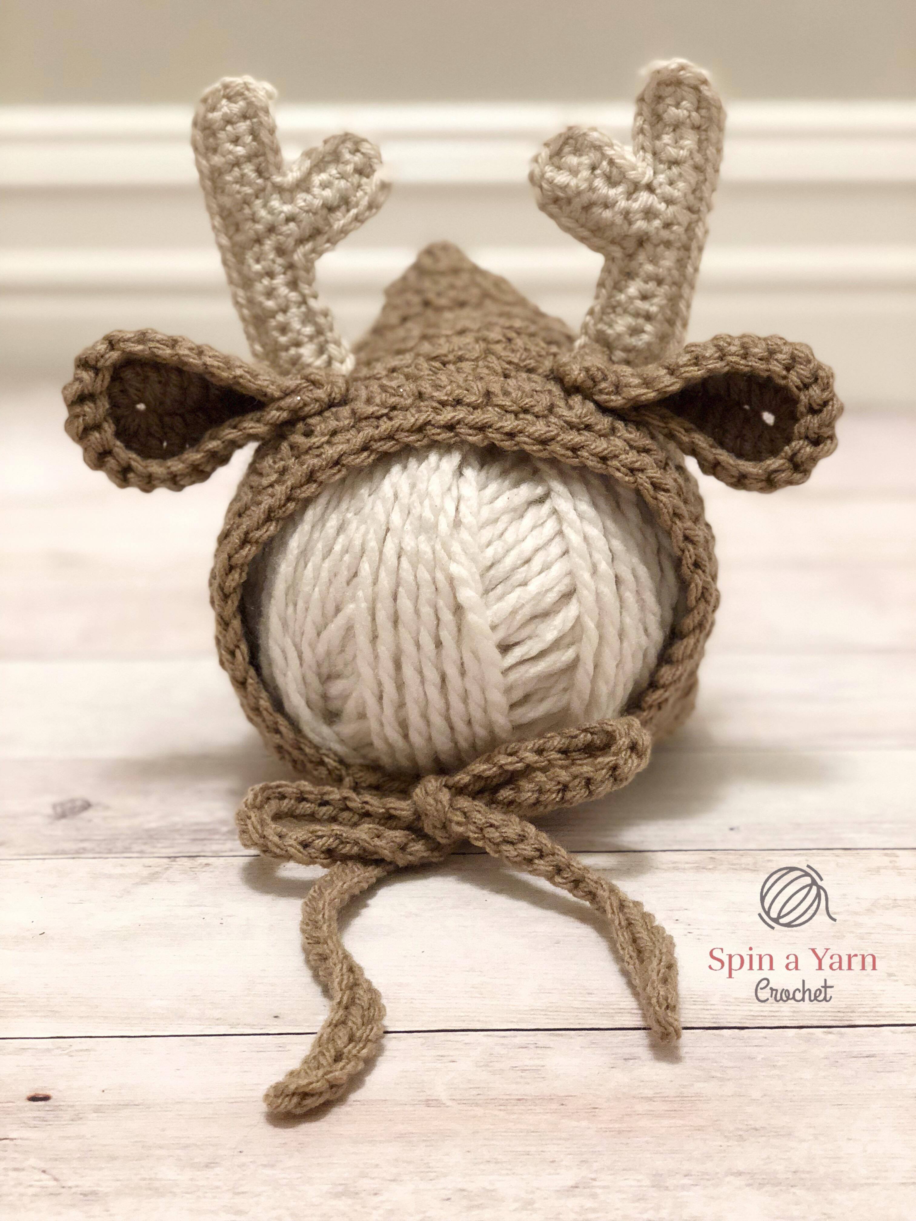 Newborn Deer Bonnet • Spin a Yarn Crochet