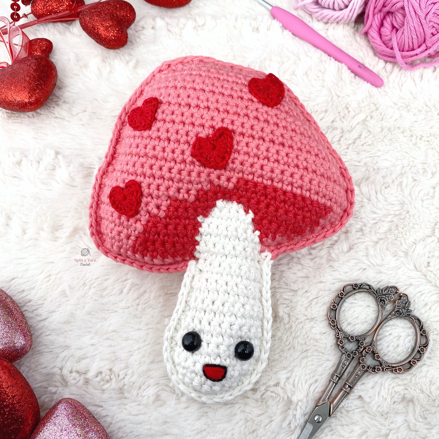 Valentine's Day Toadstool Free Crochet Pattern • Spin a Yarn Crochet